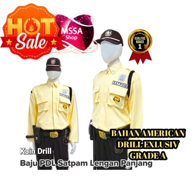 Jual Setelan Pdl Satpam Pdl Hitam Krem Baju Seragam Security Cream Pdl Coklat Krem Satpam ...