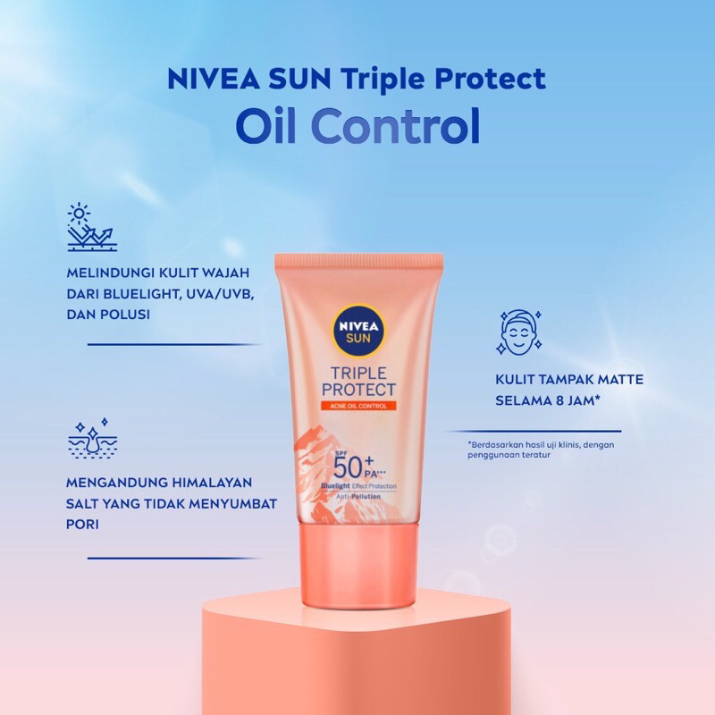 Jual Nivea Sun Triple Protect Oil Control SPF 50+ PA+++ isi 40ml ...