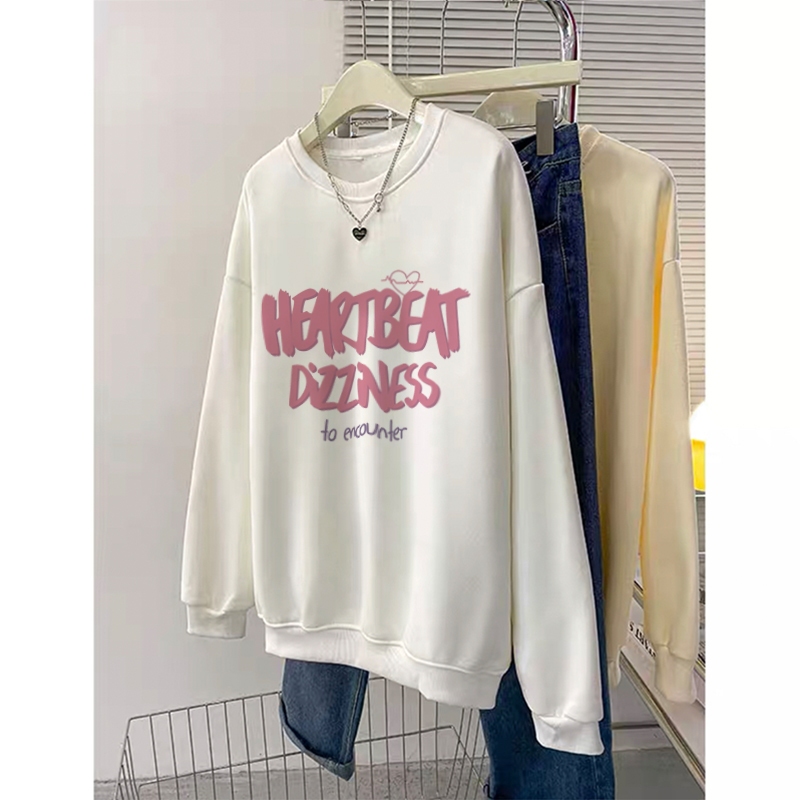 Jual A0476 Forteid Sweater Huruf Simpel | Sweater Hitam Panjang Muda Basic Round Neck Sweater ...