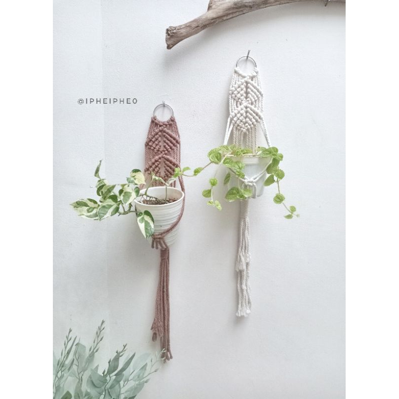 Jual macrame plant hanger/ hiasan dinding/tali macrame tanpa bunga ...