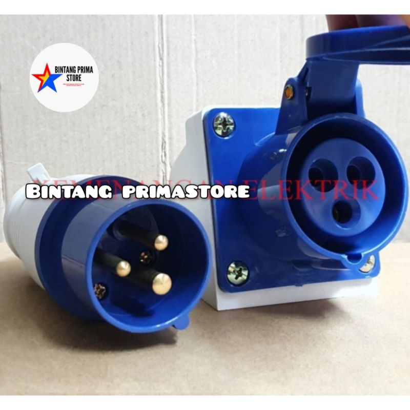 Jual Socket Surface Mounting+Plug Mounting 3P/3kaki 16A 220v tipe 113 ...