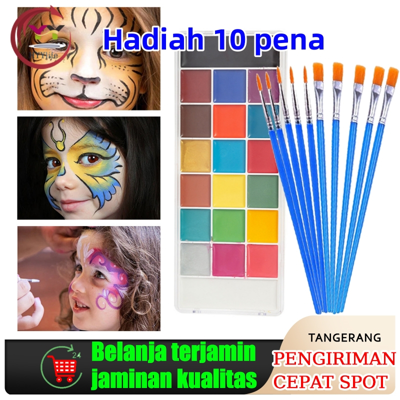 Jual 12 Warna Painting Art Make Up Painting Cat Wajah Beauty Makeup ...