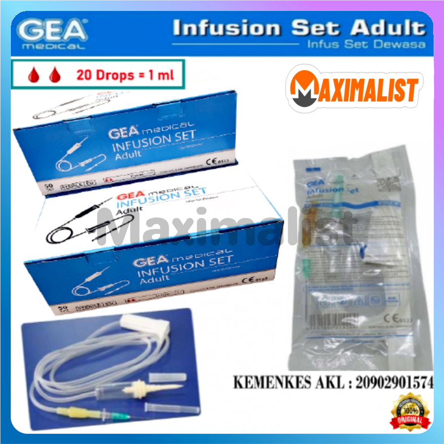 Jual Eceran - Infus Set Dewasa GEA - Selang Infus Dewasa - Selang Infus ...