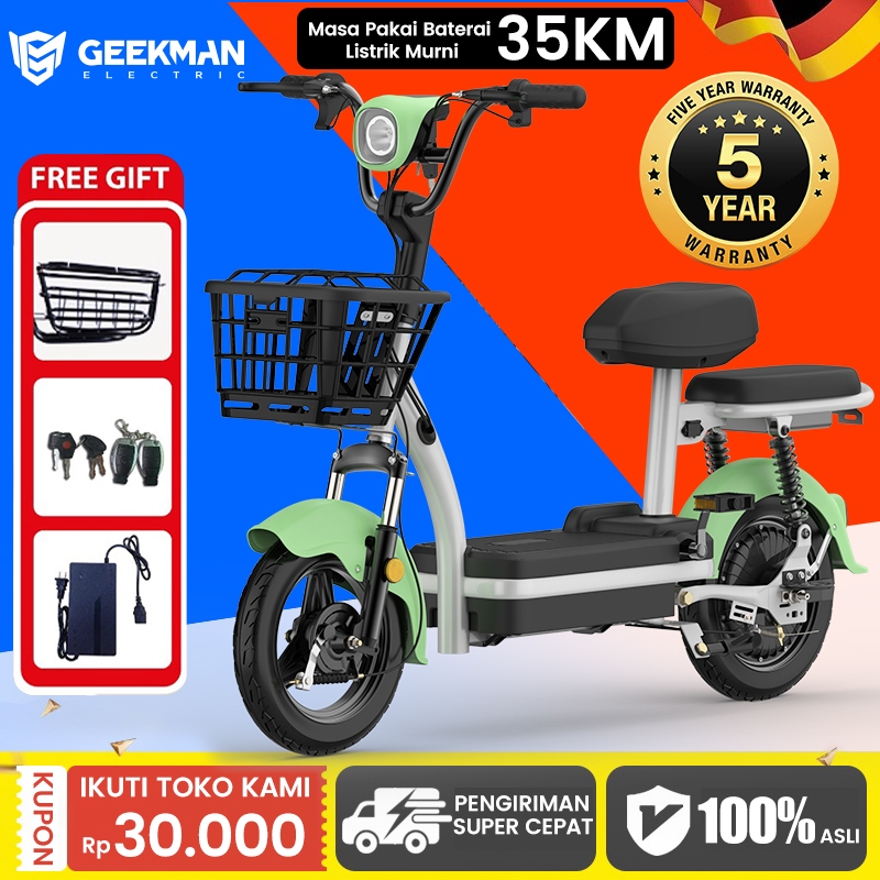 Jual Geekman Sepeda Listrik Garansi 5 tahun | Shopee Indonesia