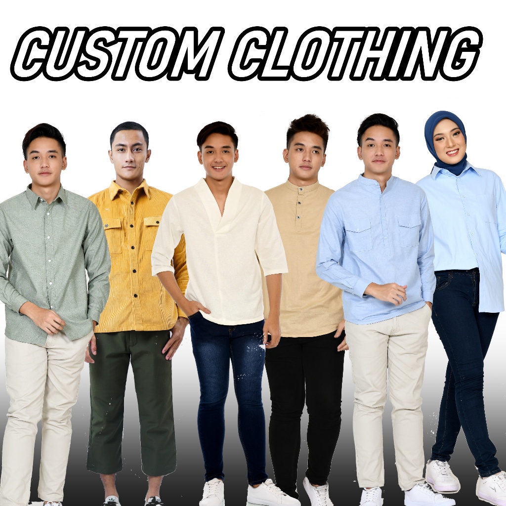 Jual Custom Baju Kemeja Katun Satuan Pria Wanita Seragam Kerja Kantor ...