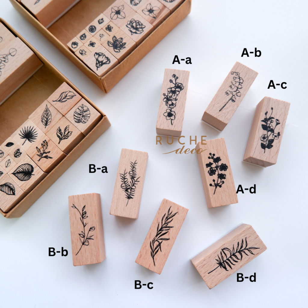 Jual RUCHE DECO - Plant Stamps 1pcs- Wooden Rubber Stamp Plant Garden ...