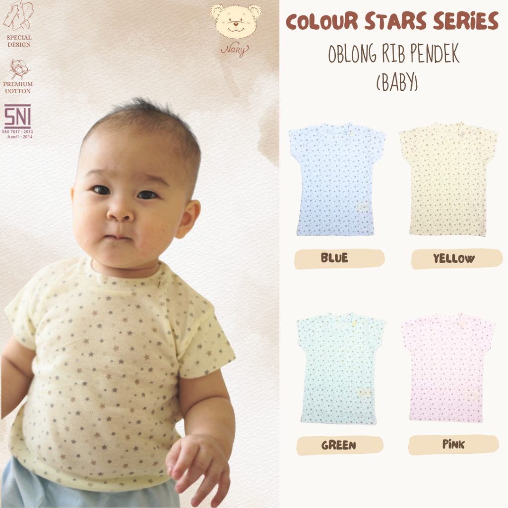 Jual NARY Colour Star Series - Baju Bayi - Oblong Bayi - Oblong Rib ...