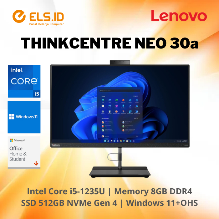 Jual PC All In One Lenovo ThinkCentre Neo 30a Intel i5 1235U 8GB SSD ...