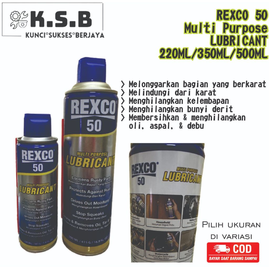 Jual REXCO 50, Multi purpose LUBRICANT,untuk menghilangkan karat, 220ML ...