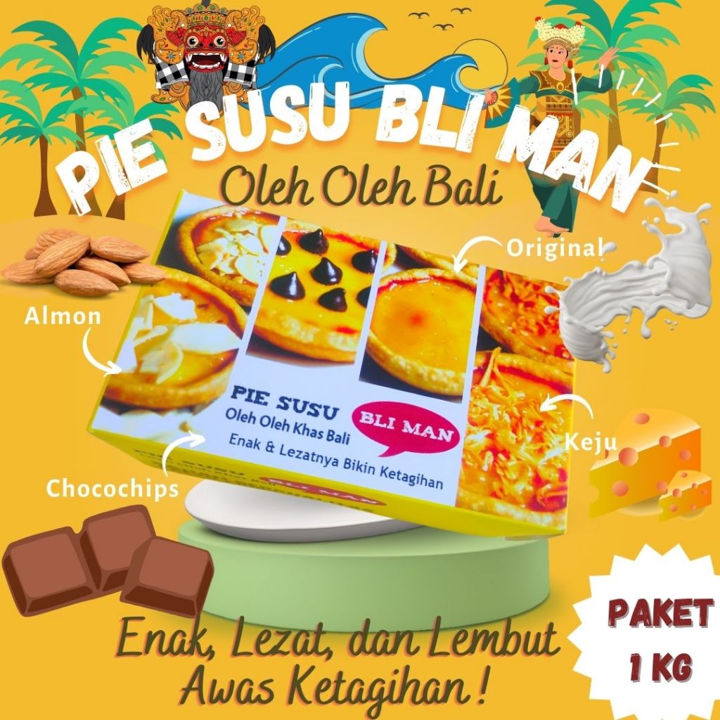 Jual Pie Susu Bli Man 1 Kg (40 Pcs) | Oleh Oleh khas Bali | Dikirim dari Pabrik | Shopee Indonesia