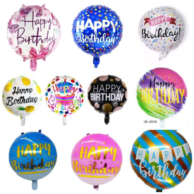 Jual Balon foil happy birthday bulat | balon foil bulat happy birthday ...