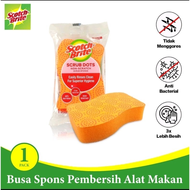 Jual Scotch brite 3m sabut spons scrub dots daya gosok kuat NS Isi 1 ...