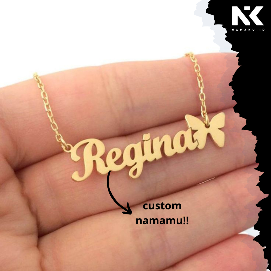 Jual kalung nama anak - Kalung nama titanium steel - Kalung nama lapis ...