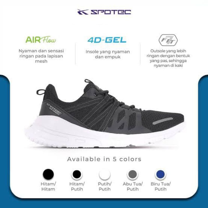 Jual SPOTEC Sepatu RUNNING Artikel MIDTOWN-Abu Tua/Putih | Shopee Indonesia