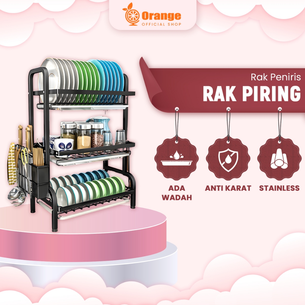 Jual Rak Piring Dapur Rak Wastafel Stainless Steel Rak Pengering Piring ...
