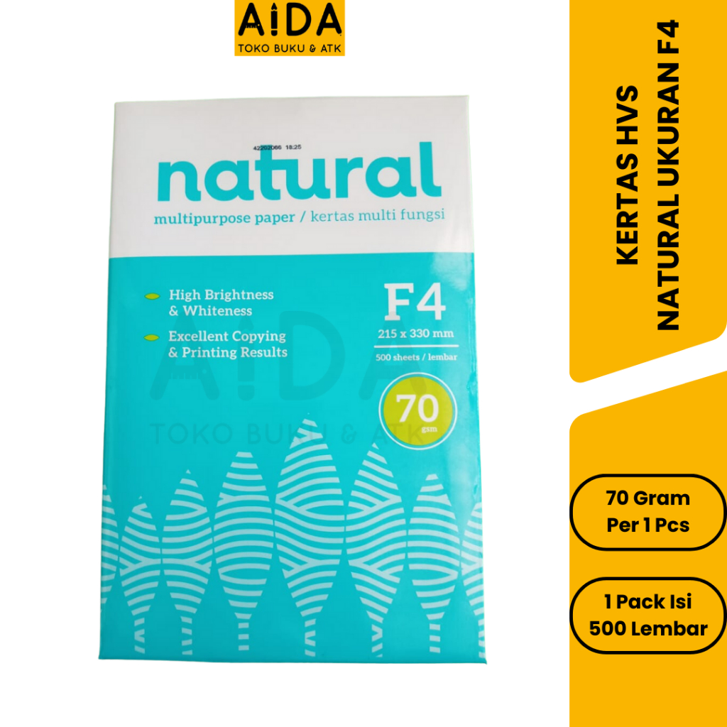 Jual Kertas Hvs F4 Natural 70 Gr 1 Rim Isi 500 Lembar Kertas Fotocopy
