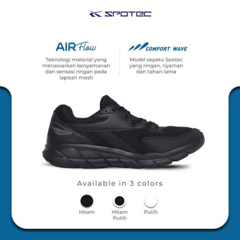 Jual SPOTEC Sepatu STUDENT Artikel WALDEN-Hitam/Hitam | Shopee Indonesia