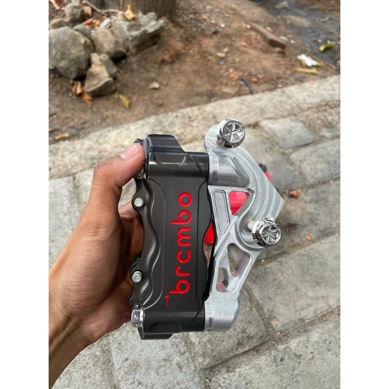 Jual Paket Promo Kaliper Pala Babi Brombo 4 Piston Billet 100 Pitch ...