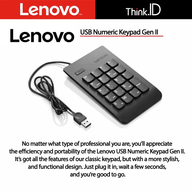 Jual Lenovo USB Numeric Keypad Gen II 4Y40R38905 | Shopee Indonesia