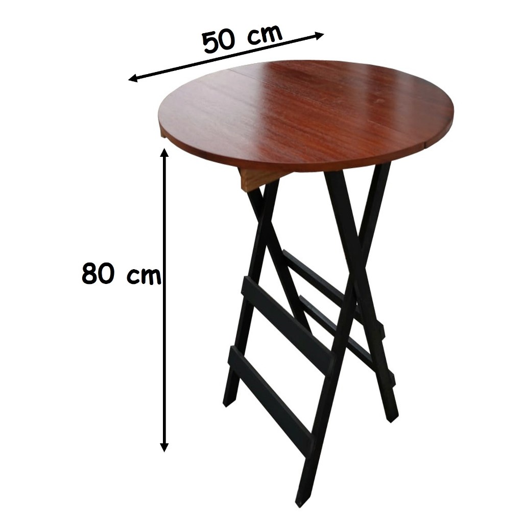 Jual Meja Lipat Bulat Diameter 50 cm Tinggi 50/55/60/70/75/80/85/100 cm ...