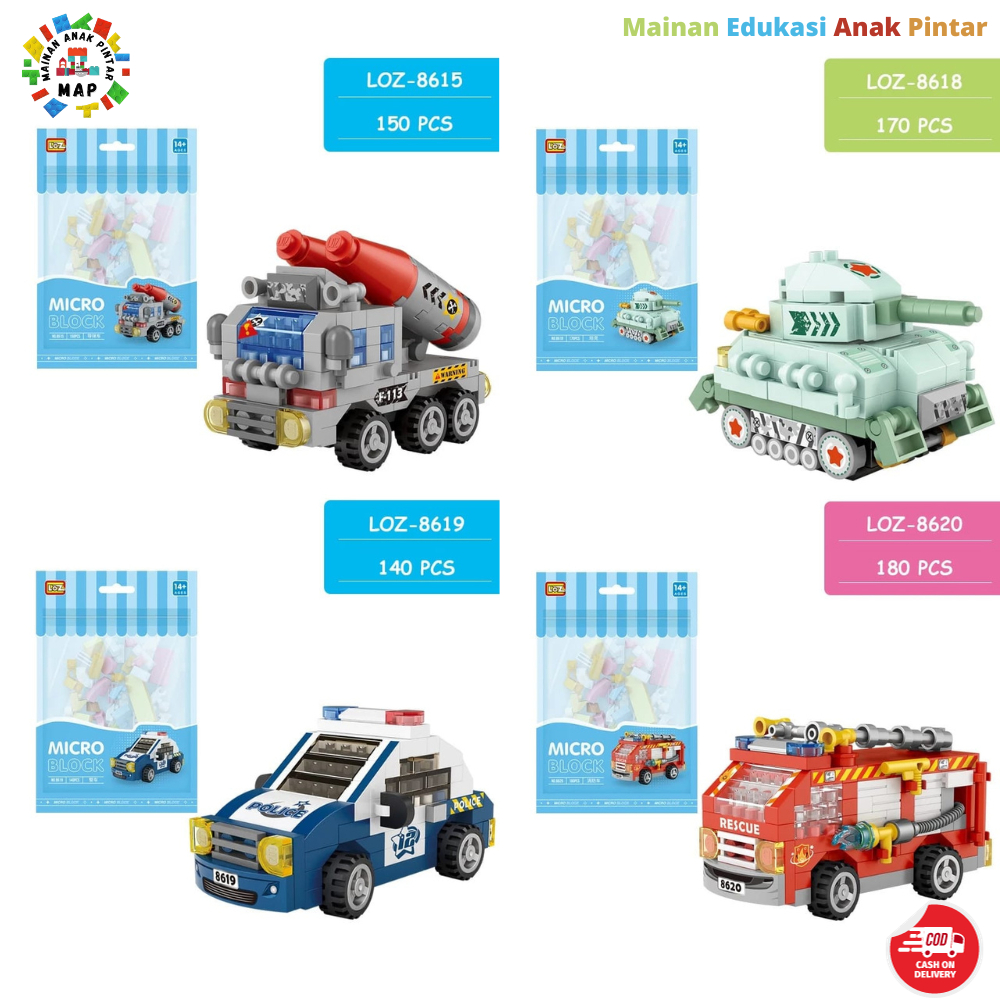 Jual Mainan Bricks Mini Nano Block Kendaraan Motor Mobil Helikopter ...