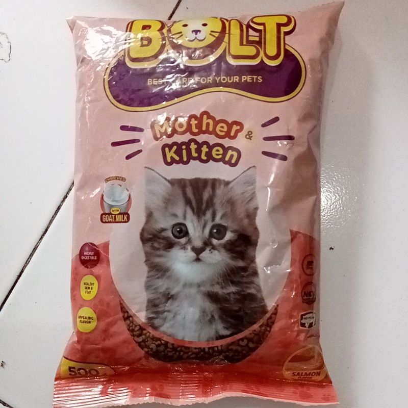 Jual Dry Cat Food Bolt Kitten & Mother Salmon 500G - Makanan Kucing ...
