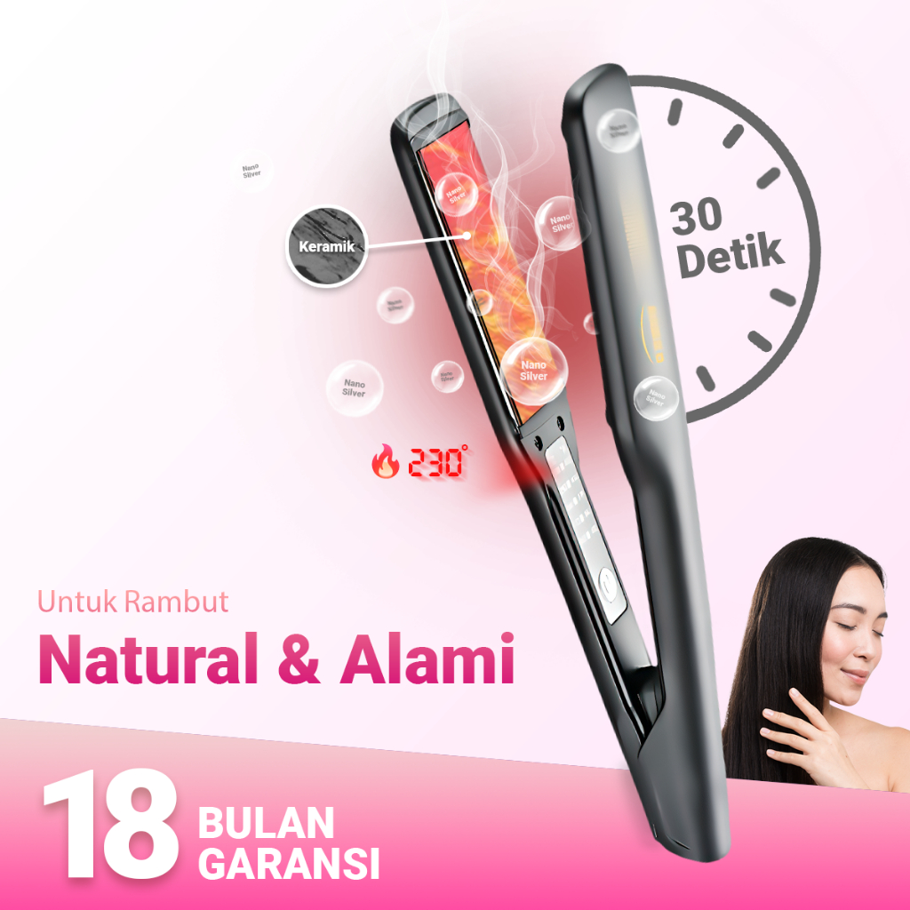 Jual AIUEO Catokan Rambut Manis 2518 Catok Rambut 3 in 1 Tampak Natural ...