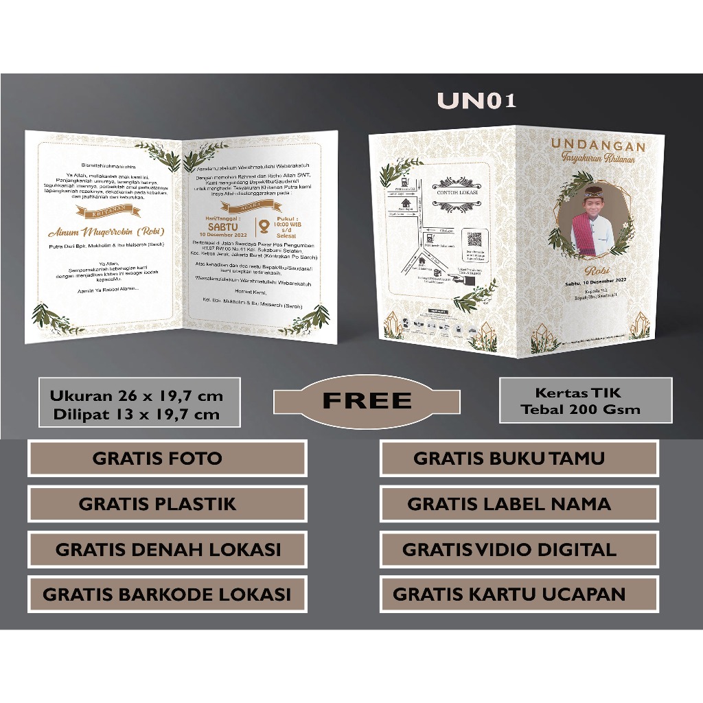 Jual undangan sunatan khitanan harga murah unik proses cepat minimal ...