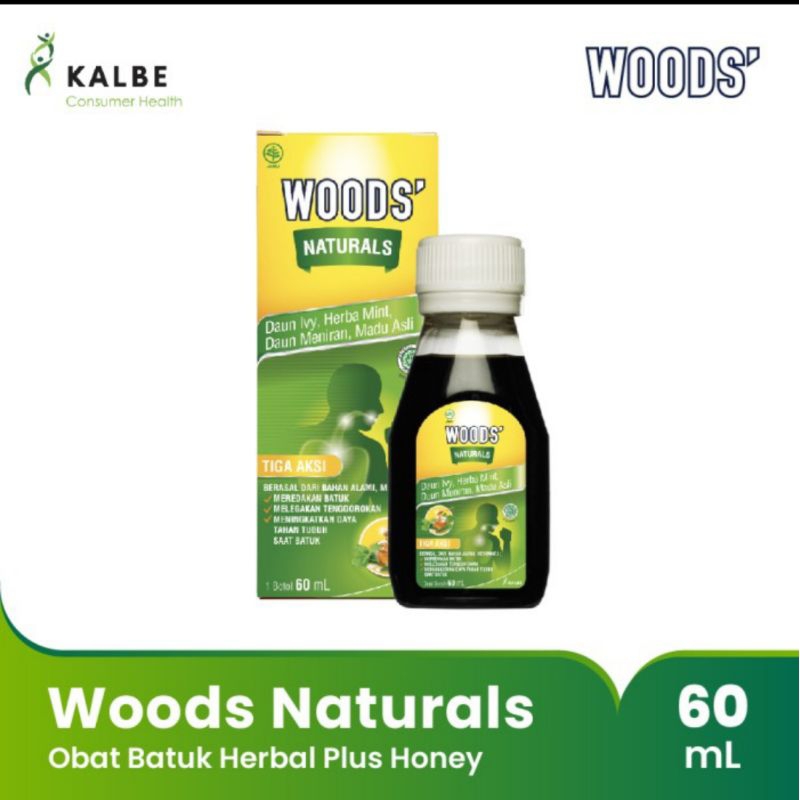 Jual Woods Natural Syrup 60ml - Obat batuk Herbal plus Honey / Madu, bs utk anak2 dan dewasa ...
