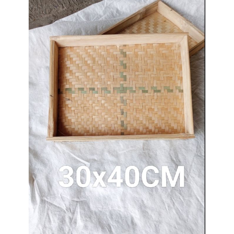 Jual tampah persegi panjang(5-7 porsi)/tampah kotak/tampah bambu/tampah ...