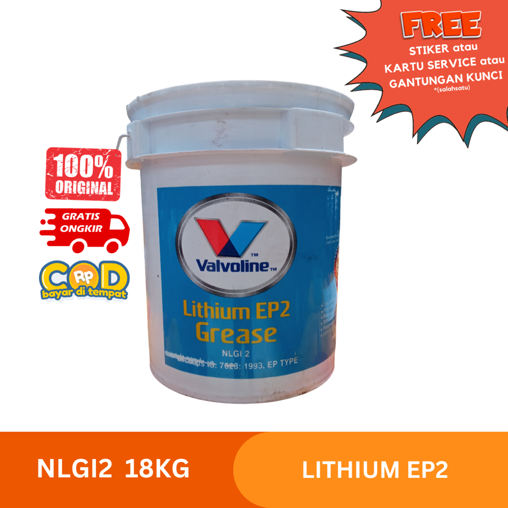 Jual VALVOLINE LITHIUM GREASE EP2 NLGI 2 (18KG) LITHIUM EP2 - VALVOLINE MP GREASE NLGI 3 18KG ...