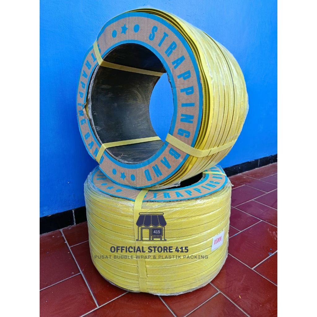 Jual Tali Strapping Band Tali Packing Tali Klem Warna Kuning 8Kg 15mm ...