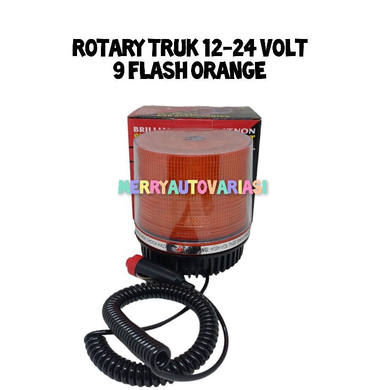 Jual LAMPU ROTARI 9 FLASH ORANGE 12-24 VOLT | Shopee Indonesia