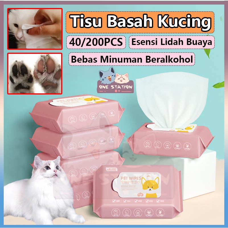 Jual Tissue Basah kucing Anjing 40PCS & 100PCS Sheet Pet Wipes Tisu ...