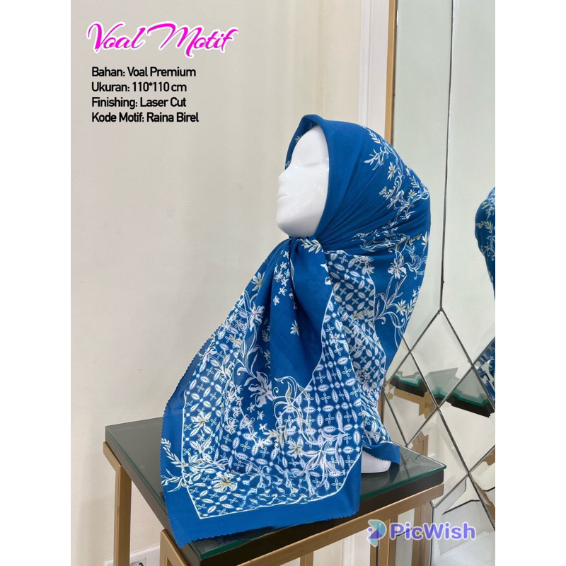 Jual BIRU KATALOG | Voal motif Jilbab motif Blue series/ Denim / Biru ...