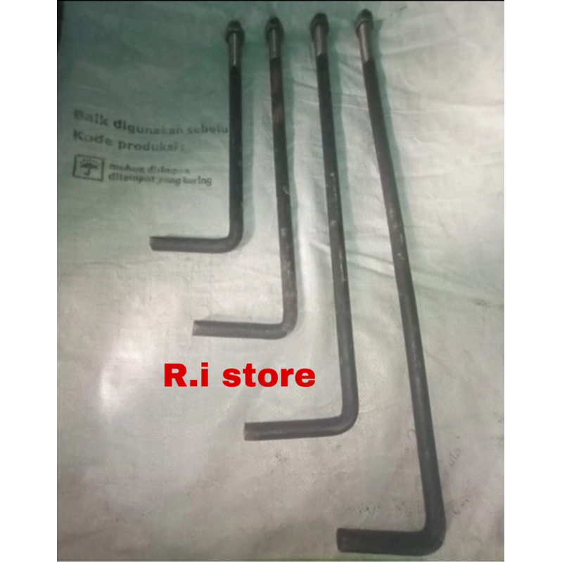 Jual angkur 16 mm x 50cm + 2 mur 1 ring, | Shopee Indonesia