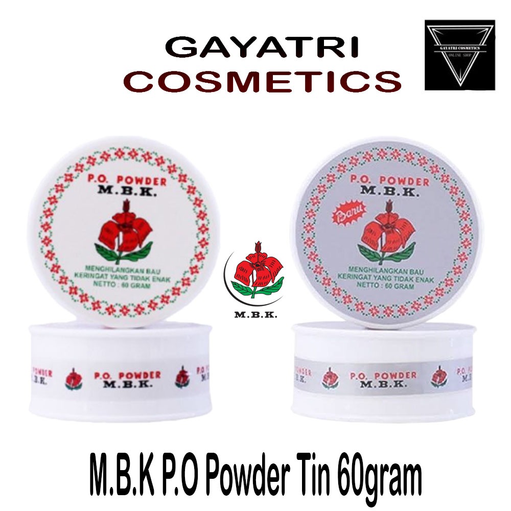 Jual MBK P.O Deodorant Powder Tin Silver/Putih 60gr | Shopee Indonesia