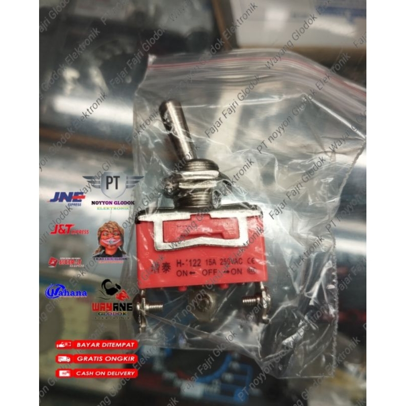 Jual Switch Toggle ON OFF ON 6 Pin 15 Ampere 250 volt AC Saklar Geser ...