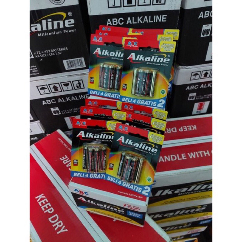 Jual Baterai Alkaline ABC A3 4+2 AAA Isi 6 pcs 01-2029 | Shopee Indonesia