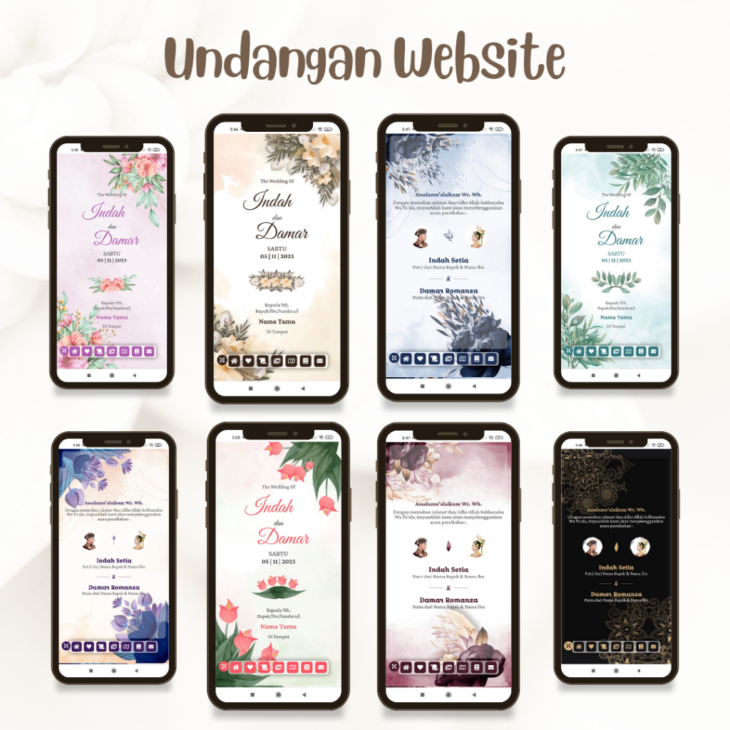 Jual undangan website pernikahan web digital estetik elegant murah ...