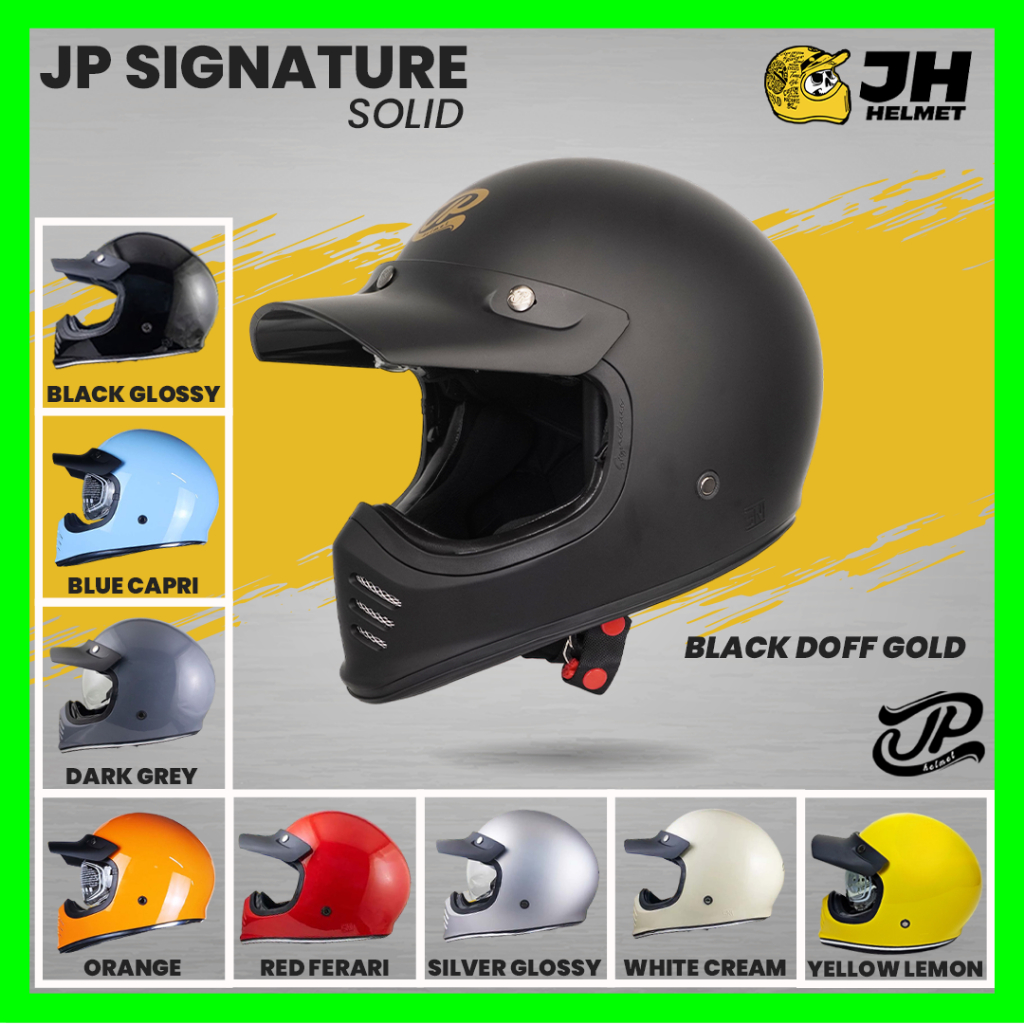 Jual Helm JP Signature Solid | Helm Cakil | Helm Retro | Full Face ...