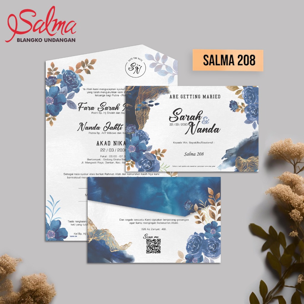 Jual Blangko Undangan SALMA 208 (Free File Setting Corel) | Shopee ...