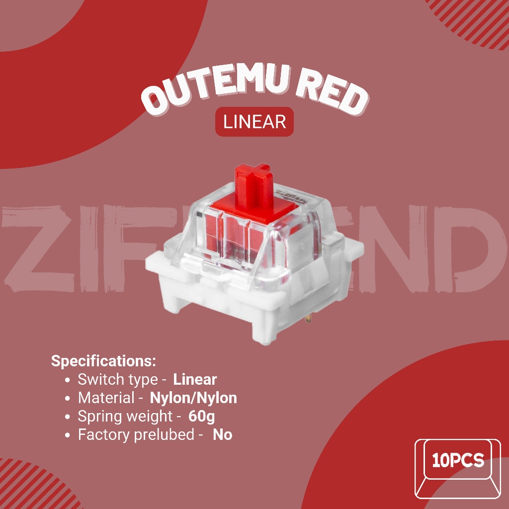 Jual Outemu Red Linear Switch Mechanical Keyboard Dustproof Switch SMD ...