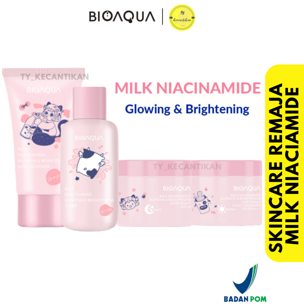 Jual BIOAQUA Milk Niacinamide Glowing & Brightening Skincare Series ...