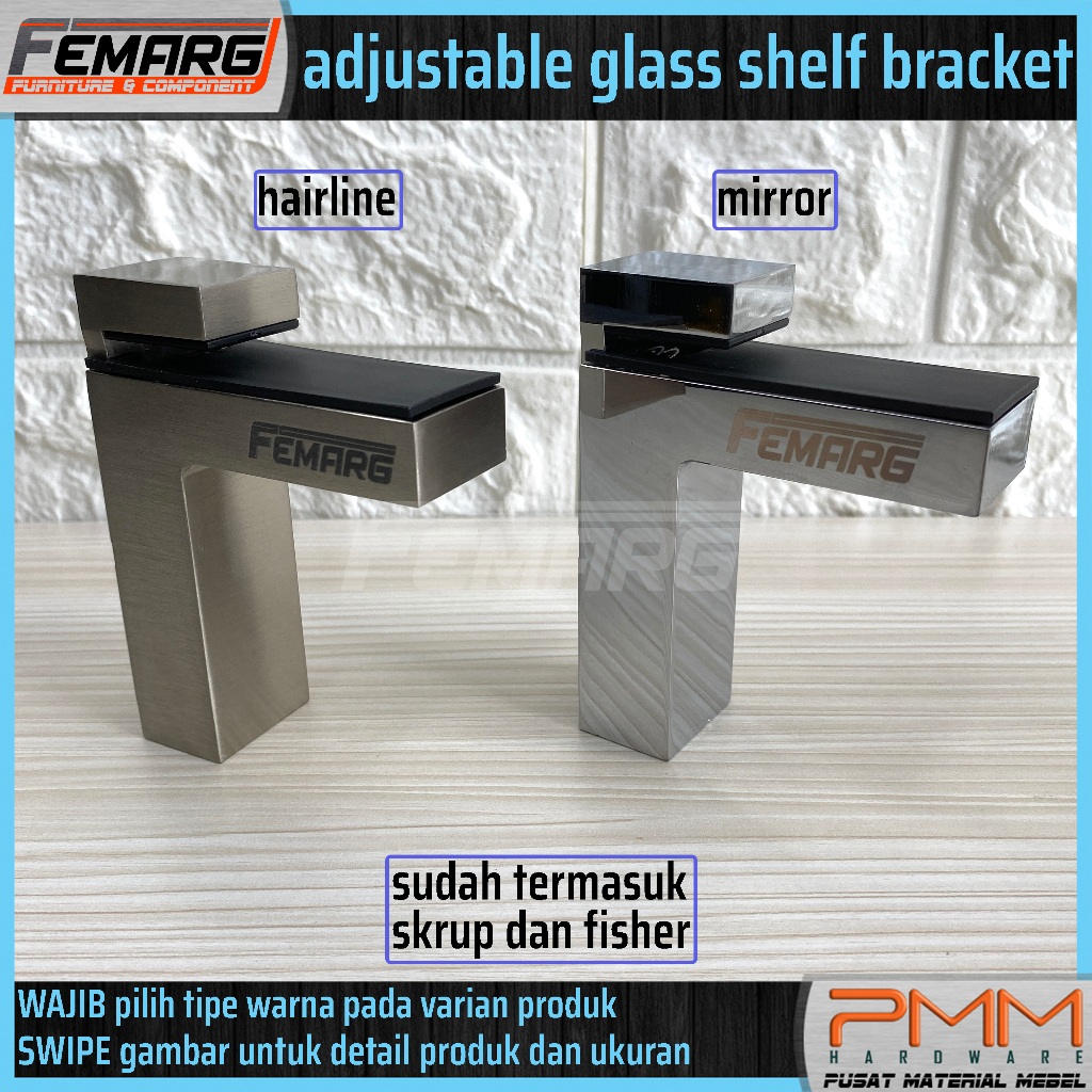 Jual ambalan kaca wastafel FEMARG | penjepit penahan penopang bracket ...