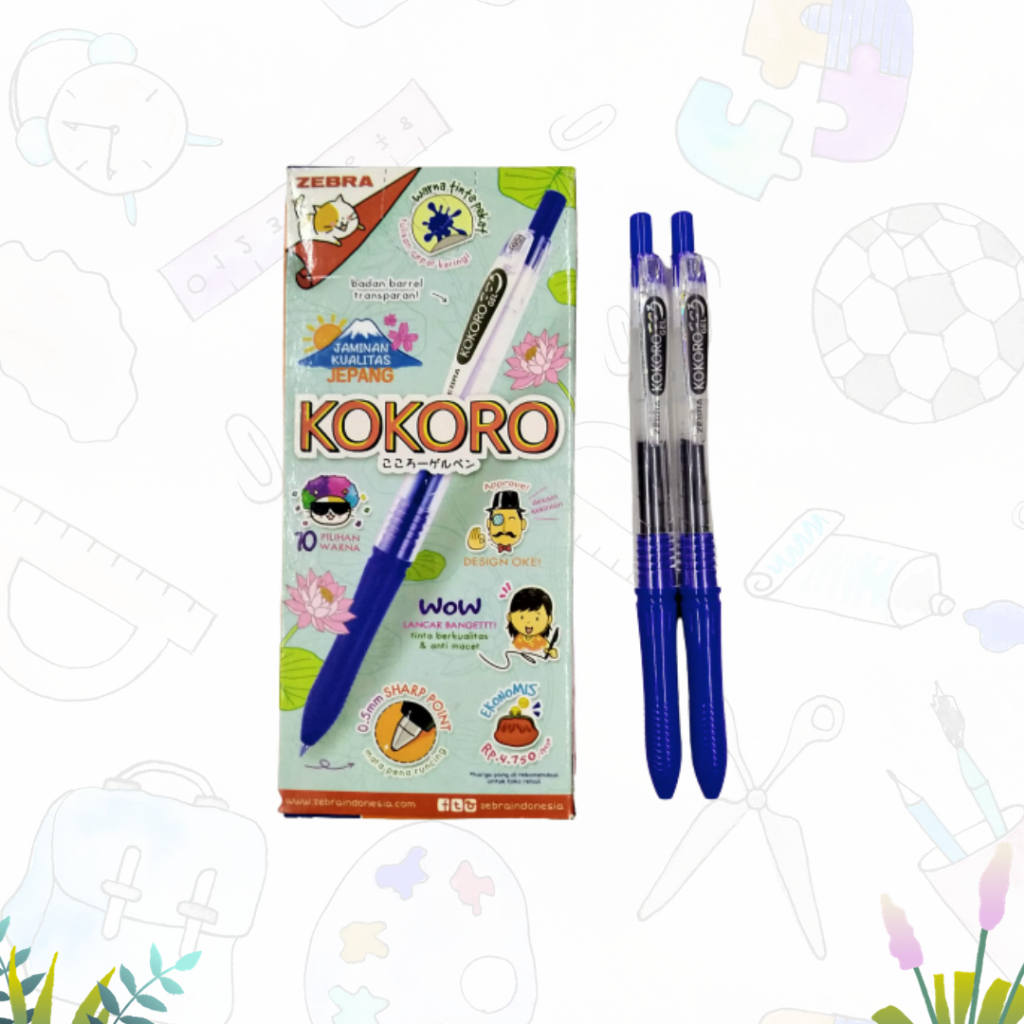 Jual KOKORO GEL PEN BLUE / PULPEN GEL / BALL PEN KOKORO GEL PEN BLUE ...