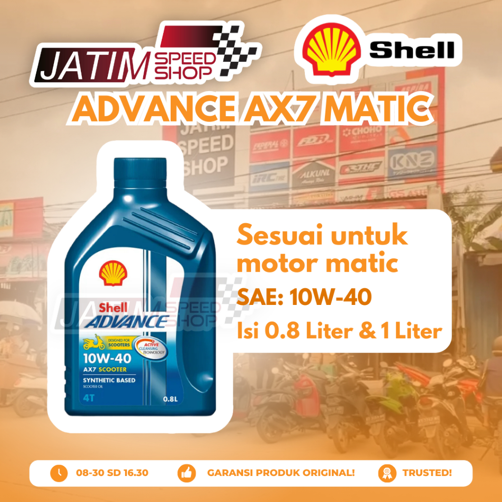 Jual Oli Shell Advance AX7 Matic 4 Tak SAE: 10W-40 Original 800ML & 1 LT | Shopee Indonesia
