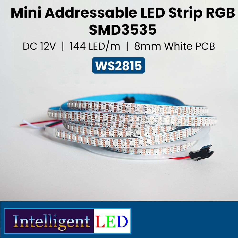 Jual Mini Addressable LED Strip RGB SMD3535 144 LEDs/M 12V WS2815 per ...