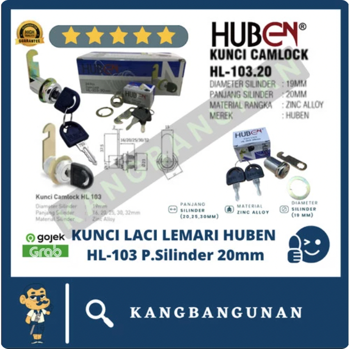 Jual Camlock HUBEN 20mm HL 103-20 Kunci Loker Kait Rak Piring Lemari Panel | Shopee Indonesia