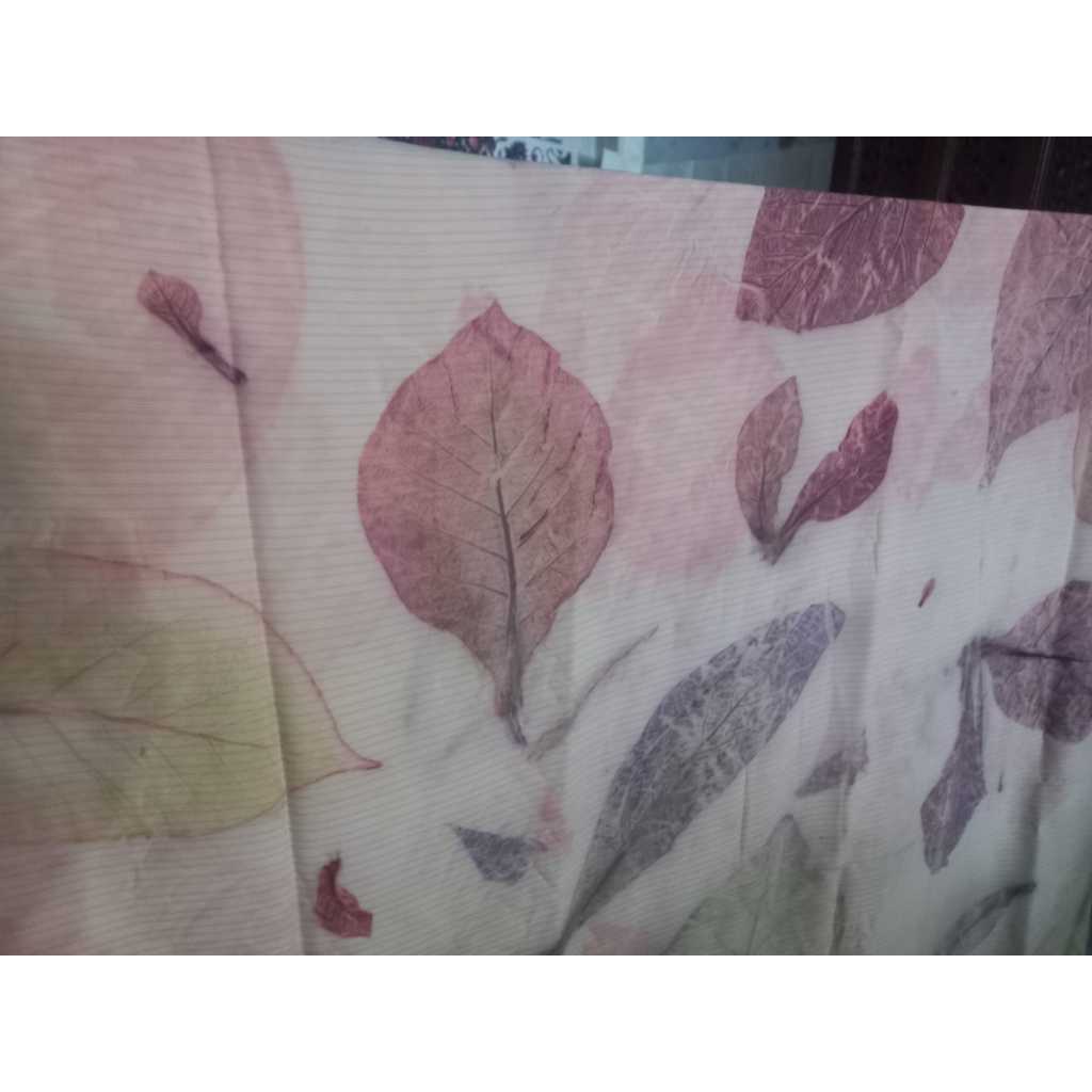 Jual Kain Ecoprint daun jati/kain Ecoprint daun original/kain ecoprint ...